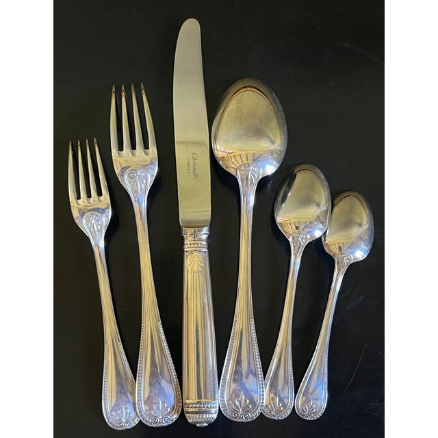 Christofle Flatware in the Malmaison Pattern -Set of 52 | Chairish