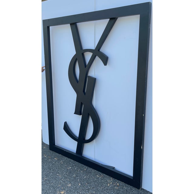 Large 1980s Yves St. Laurent Ysl Standing Logo Advertisement Decor ...