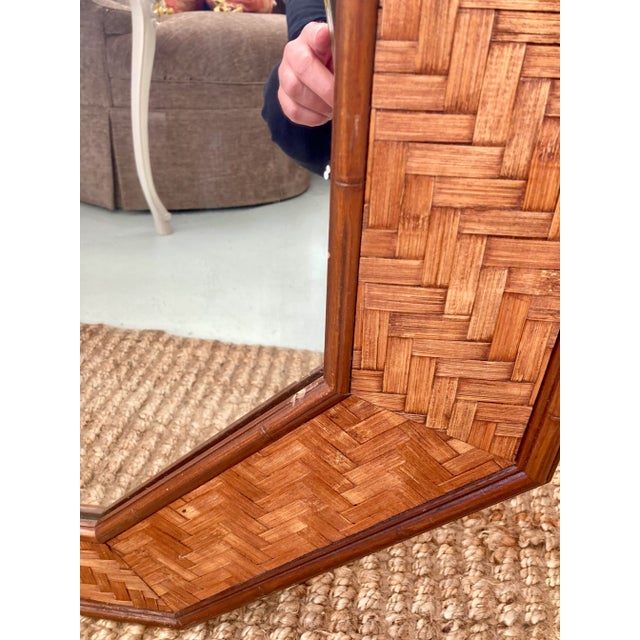 Basket Weave Rattan Mirror | Chairish