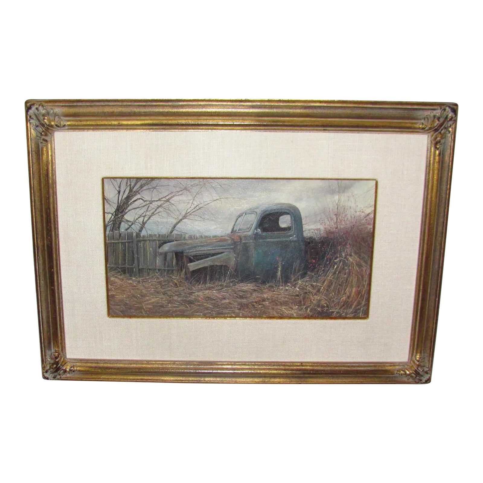 Oil on Masonite Travis Humphreys Late 20th Century Painting, Framed ...