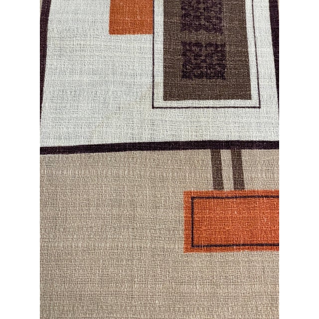 Mid-Century Geometric Design Fabric Remnant | Chairish