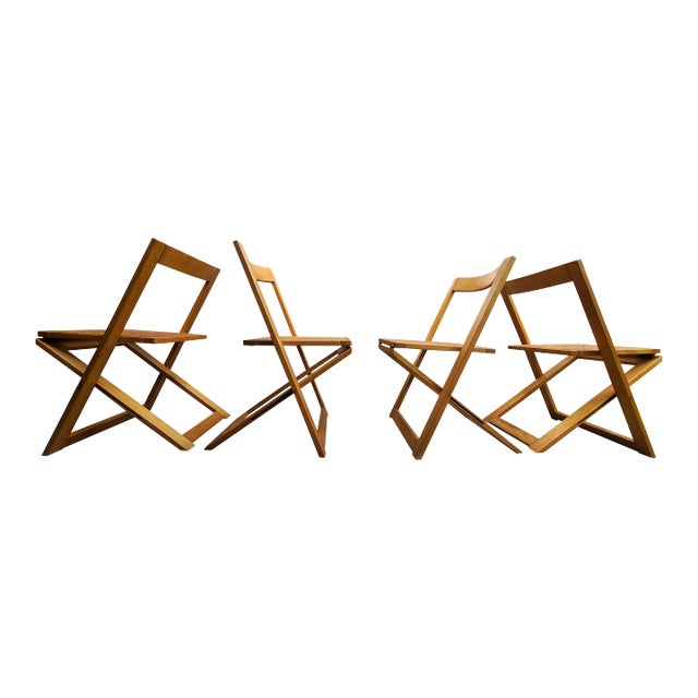 1950s Trieste Folding Chairs With Rattan Seats by Aldo Jacober ...