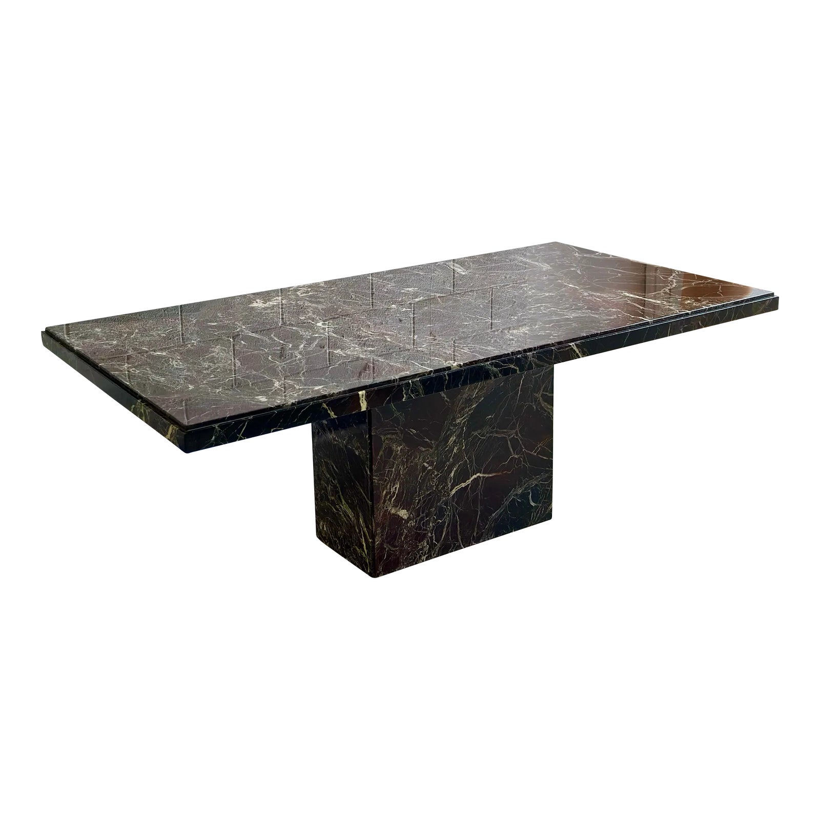 1970s Italian Rosso Levanto Red Marble Stone Rectangular Pedestal ...