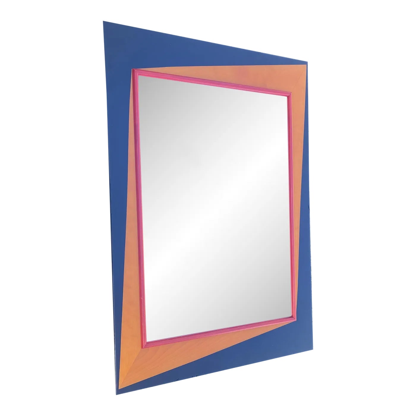 1980s Post Modern Large Lacquered Wall Mirror | Chairish