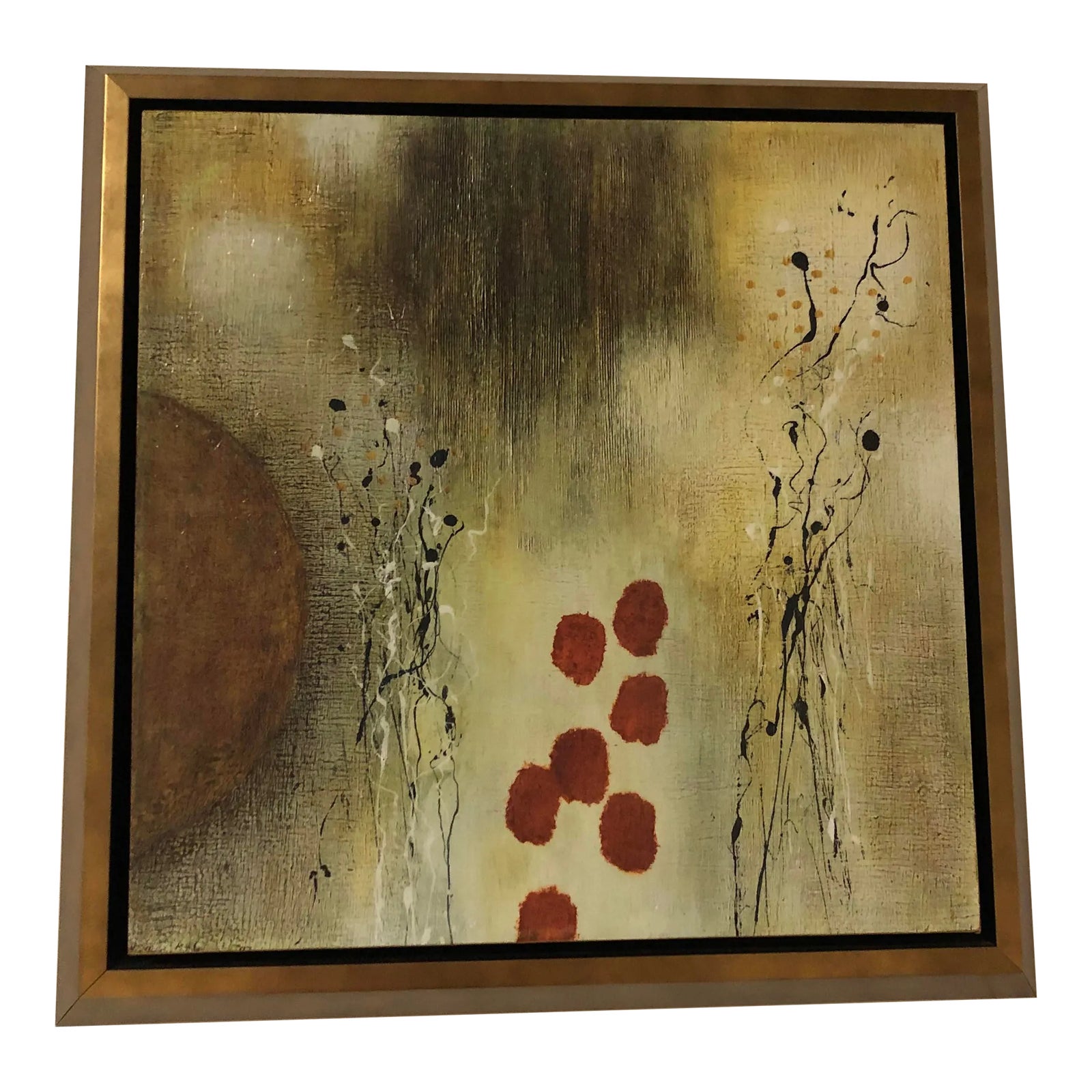 1990s Contemporary Giclee Type, Printed Style Abstract Painting Art ...