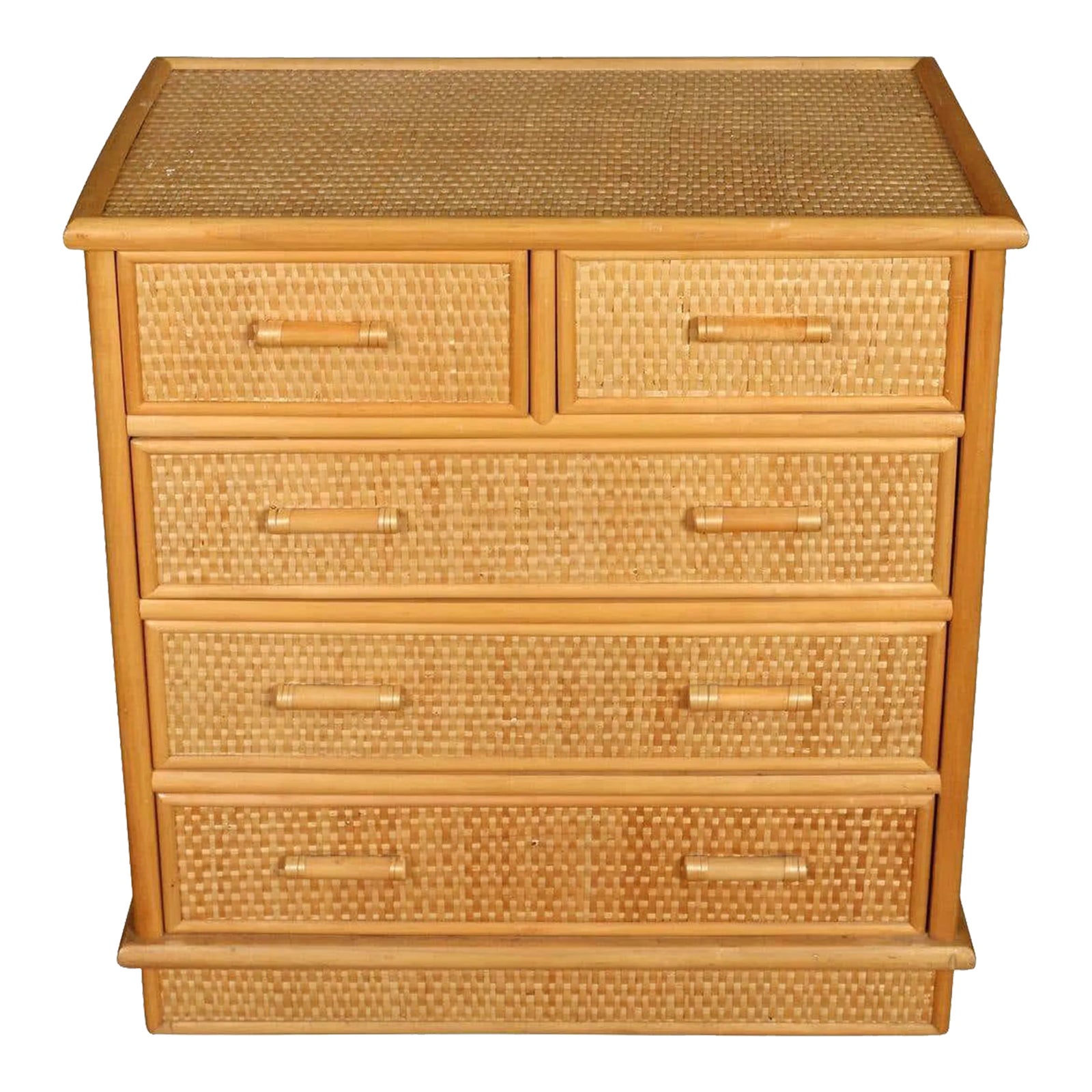 A Pair of French Rattan Chests | Chairish