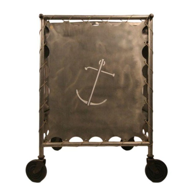 Mid-Century Modern Nautically Themed Bar Cart | Chairish