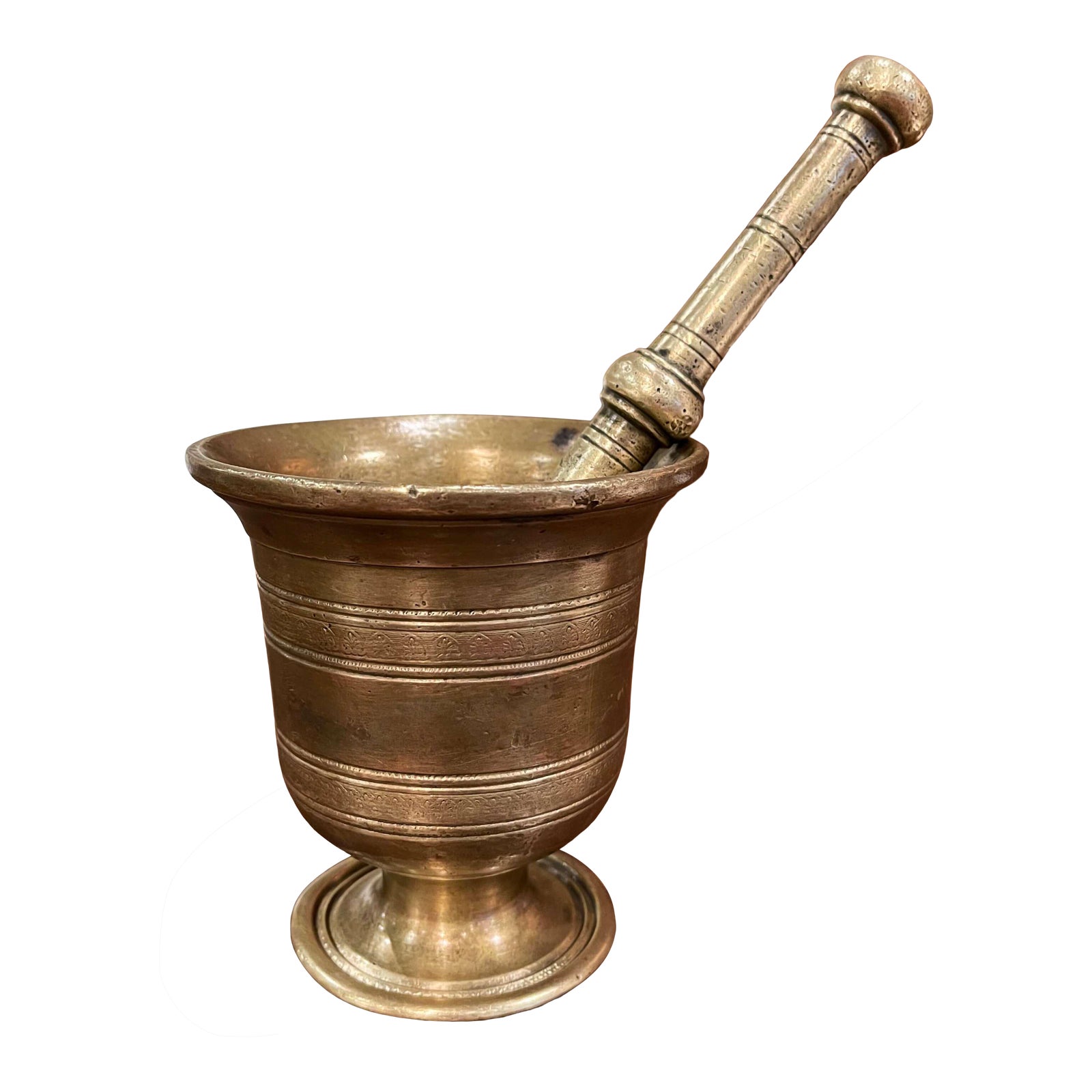 Mid-19th Century French Patinated Bronze Mortar With Original Pestle ...