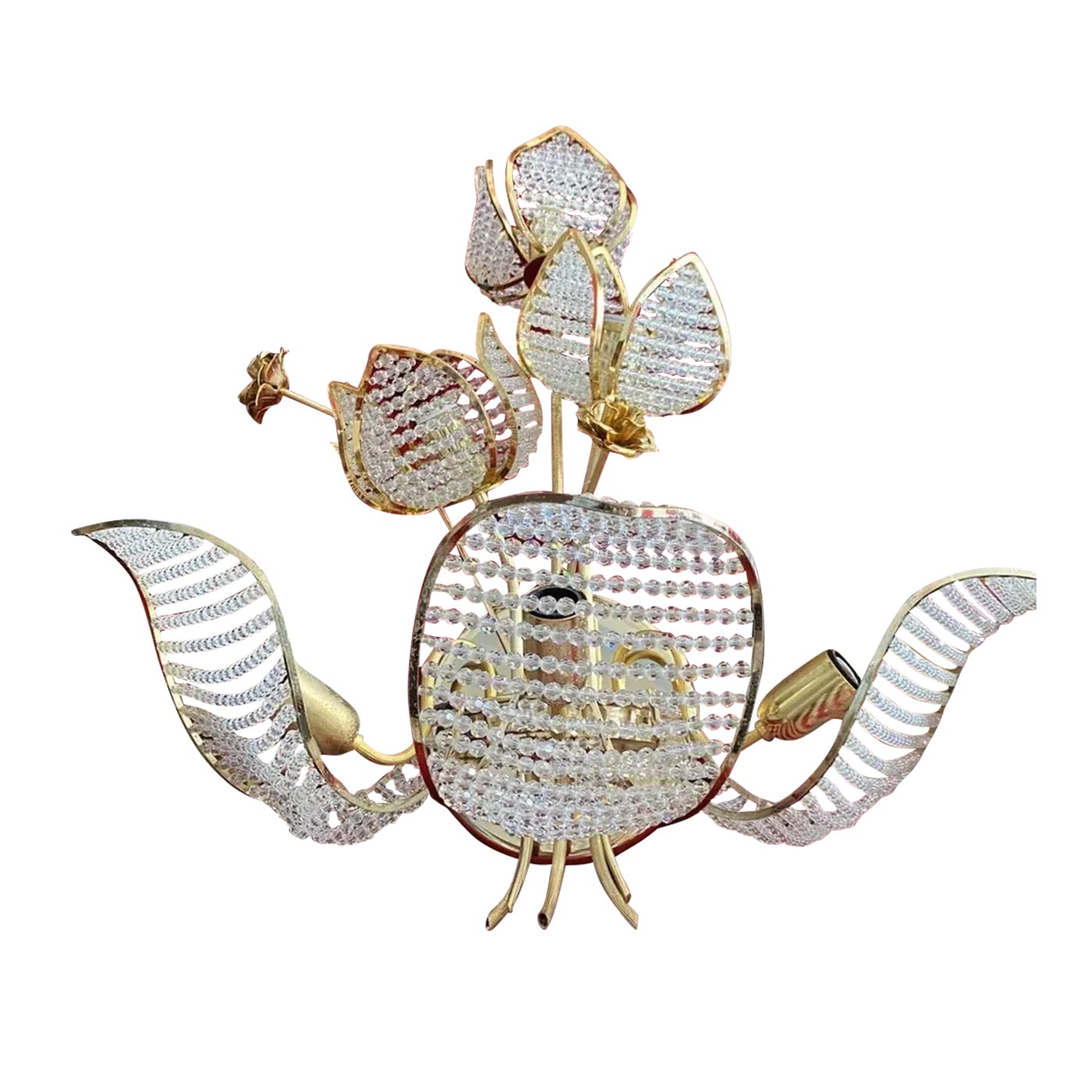 1960's Grand Scale Mid Century Modern Palm Tree "Palwa" 6 Light 24k ...