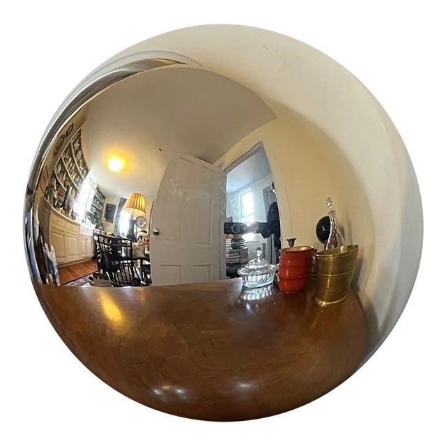 Large Silver Mercury Glass Garden Gazing Sphere, Witch's Ball or Butler ...