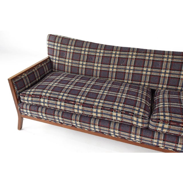 Paul McCobb Style Mid Century Walnut Sofa | Chairish