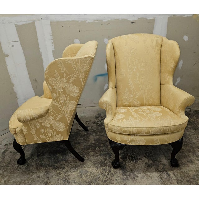Pair of Colonial Williamsburg Wingback Chairs by Stickley | Chairish