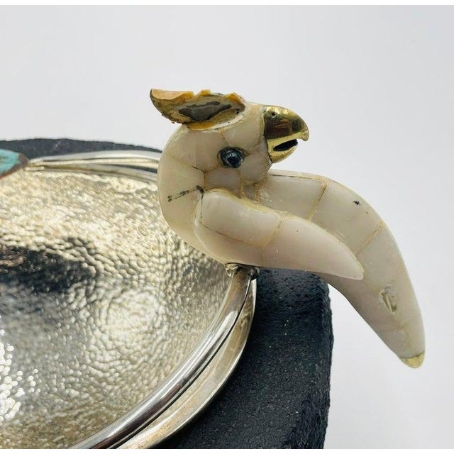 Emilia Castillo Cockatoo Silver Bowl With Volcanic Rock Base, 1980s ...
