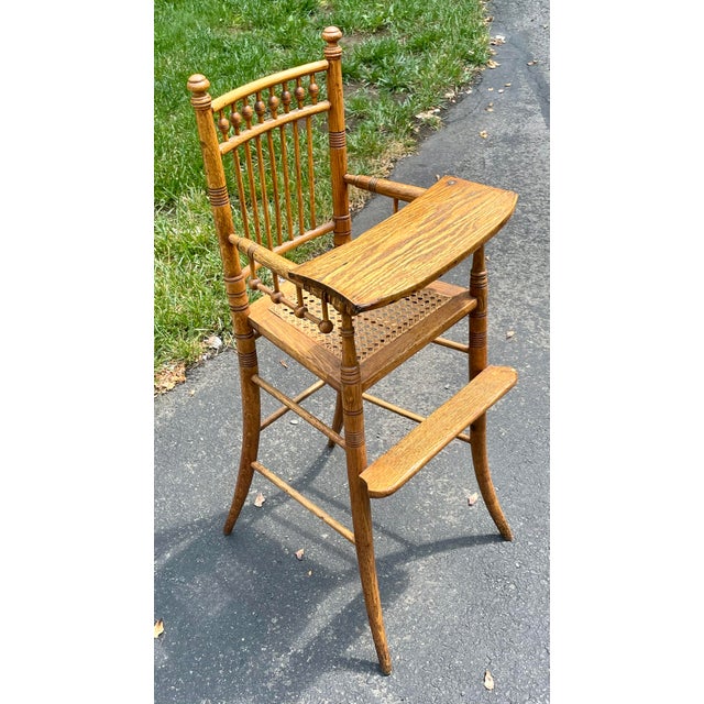 Late 19th-Century Victorian Solid Oak "Ball & Stick" Highchair With ...