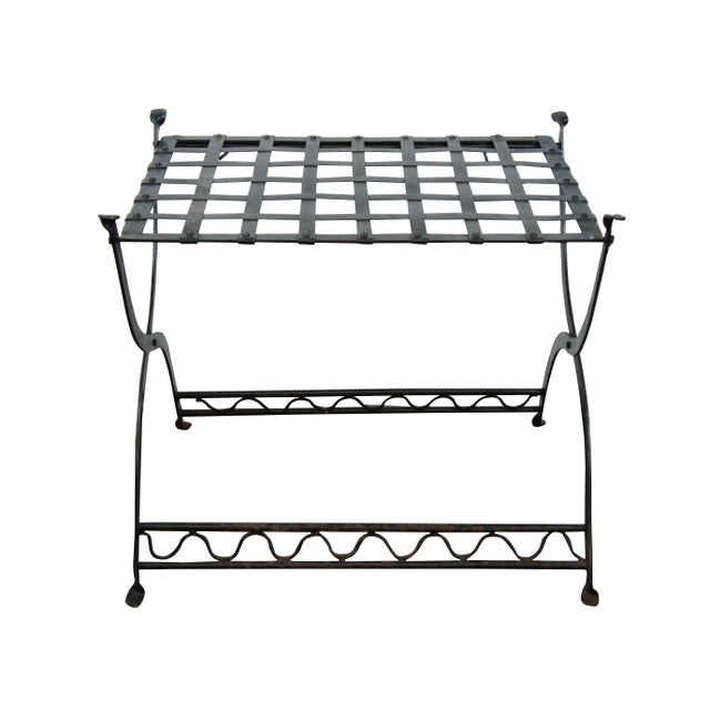 Vintage Folding Iron Luggage Rack | Chairish