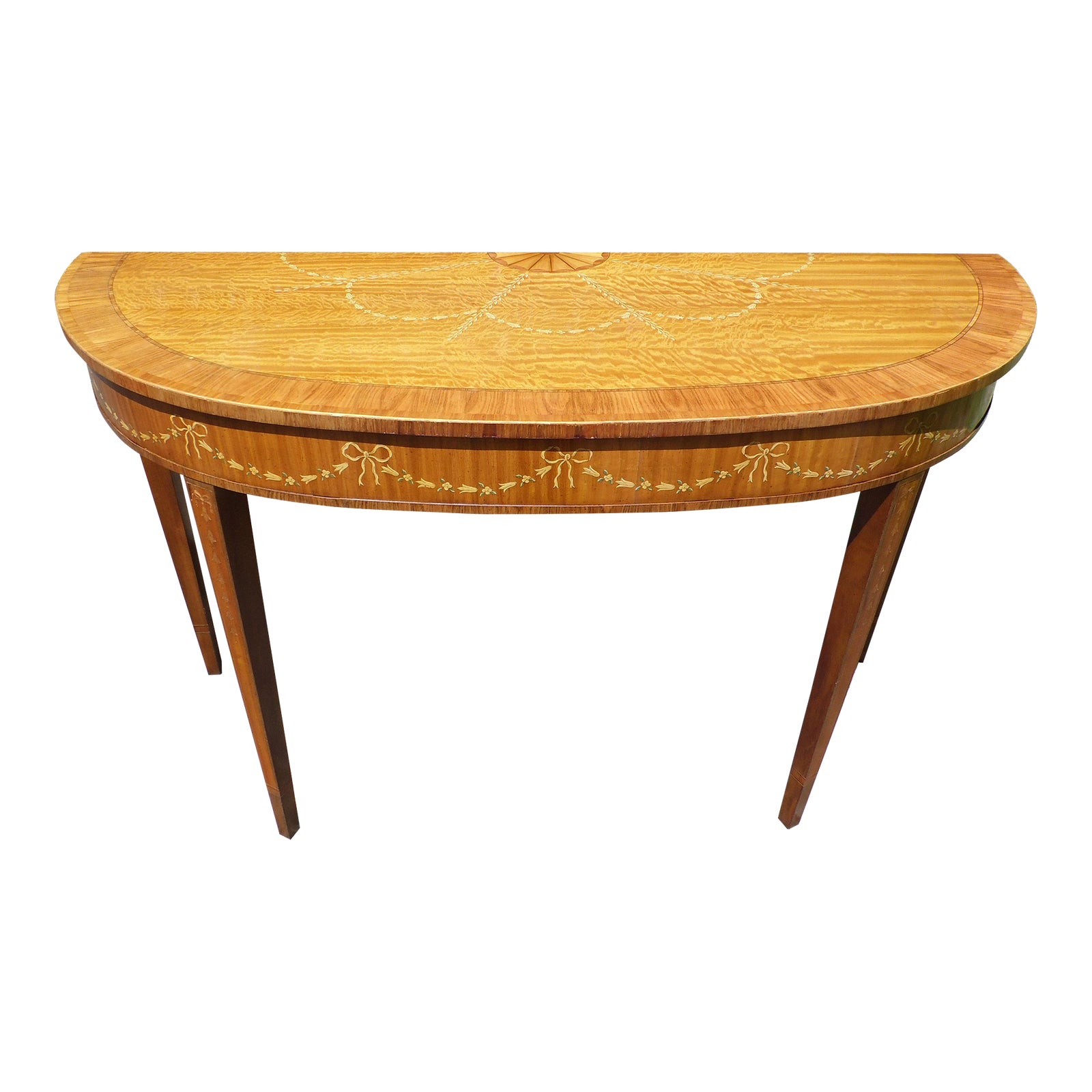 Vintage Mahogany Heritage Heirloom Half Round Demilune Hall Table ...
