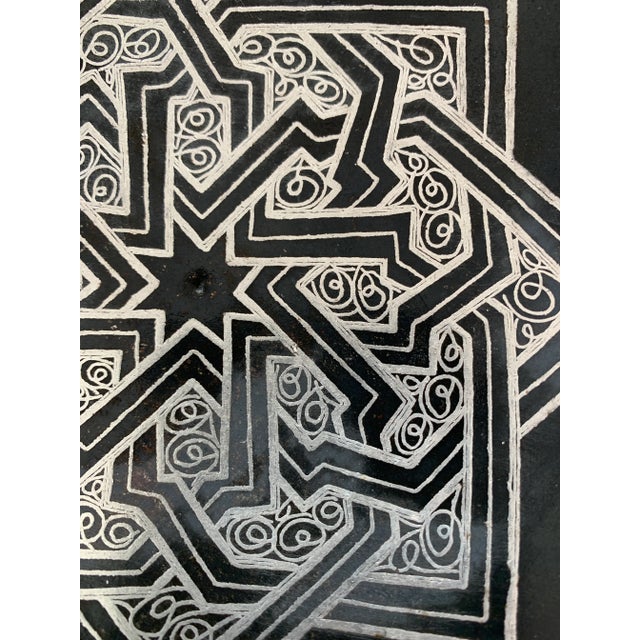 1940s Old Silver Inlay Work Interlocking Star Design Handcrafted Round ...