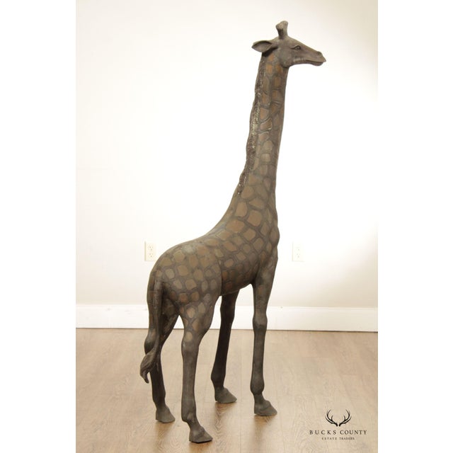 Patinated Bronze Vintage 5' Giraffe Sculpture | Chairish