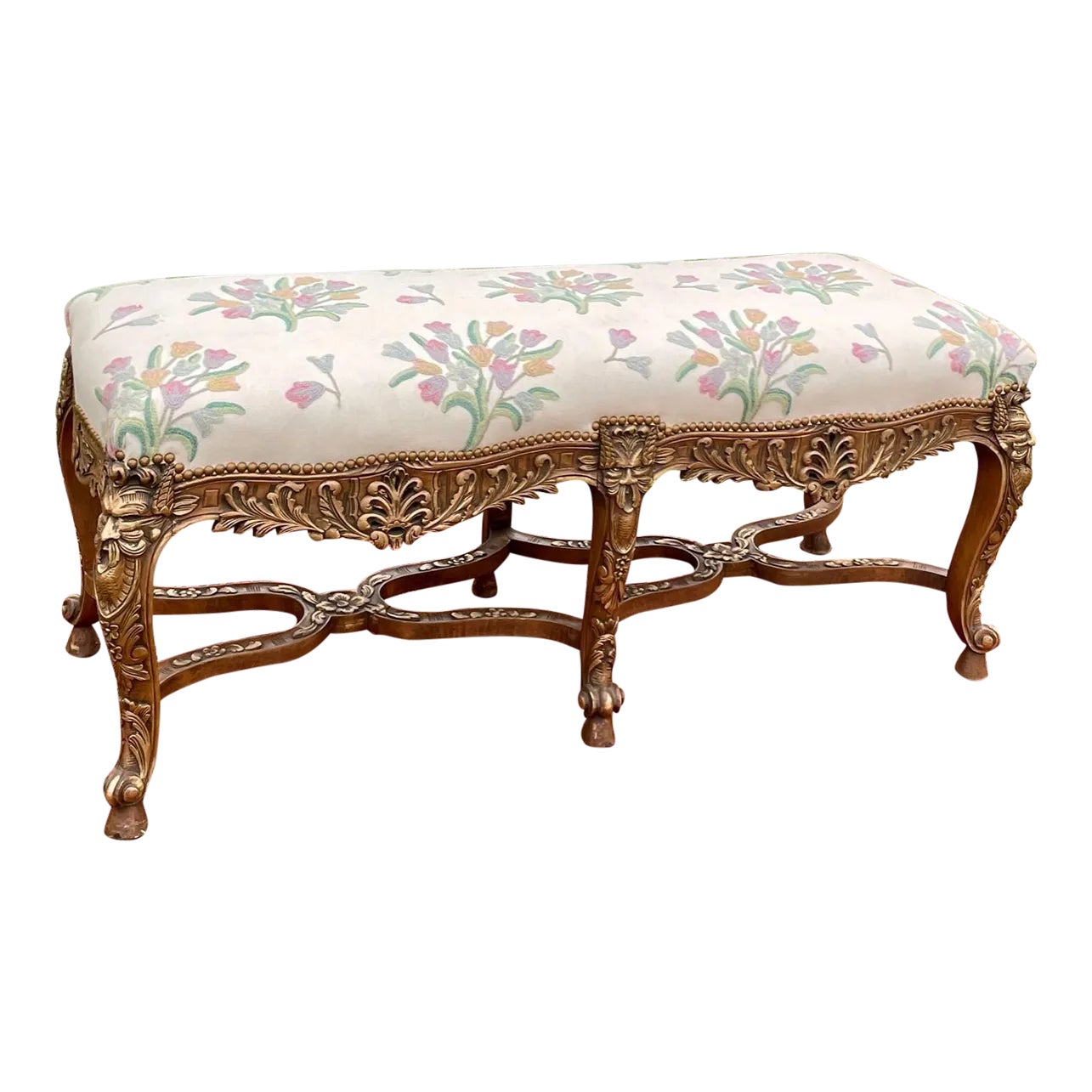 French Louis XIV Style Giltwood Carved Window Bench 19th Century ...