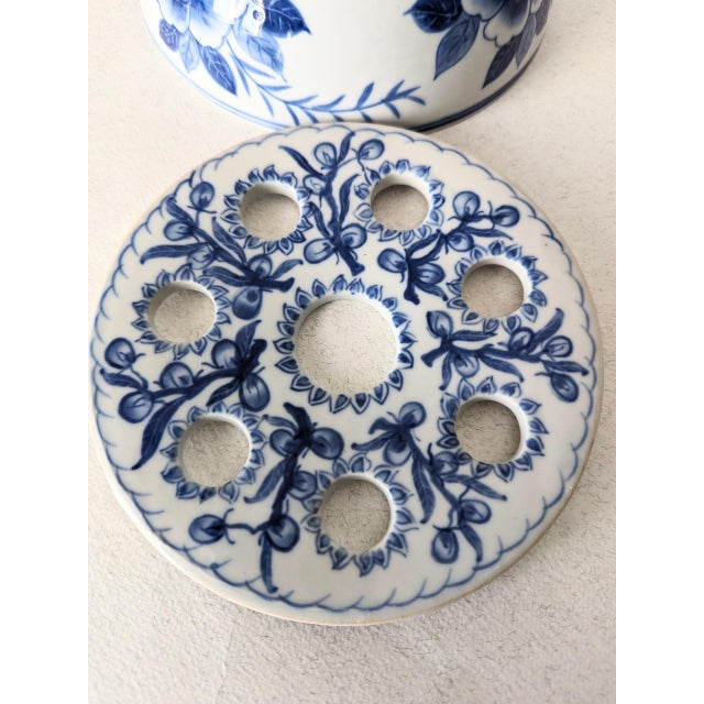 Late 20th Century Blue & White Flower Crocus Frog by Bernard Carant ...