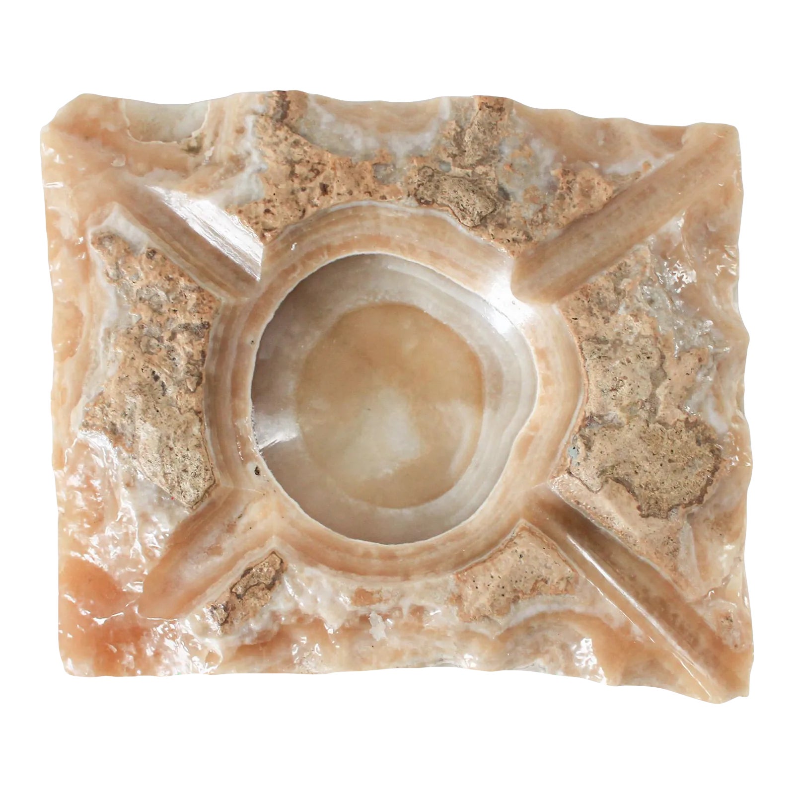 Vintage Organic Natural Stone Trinket Dish or Ashtray | Chairish