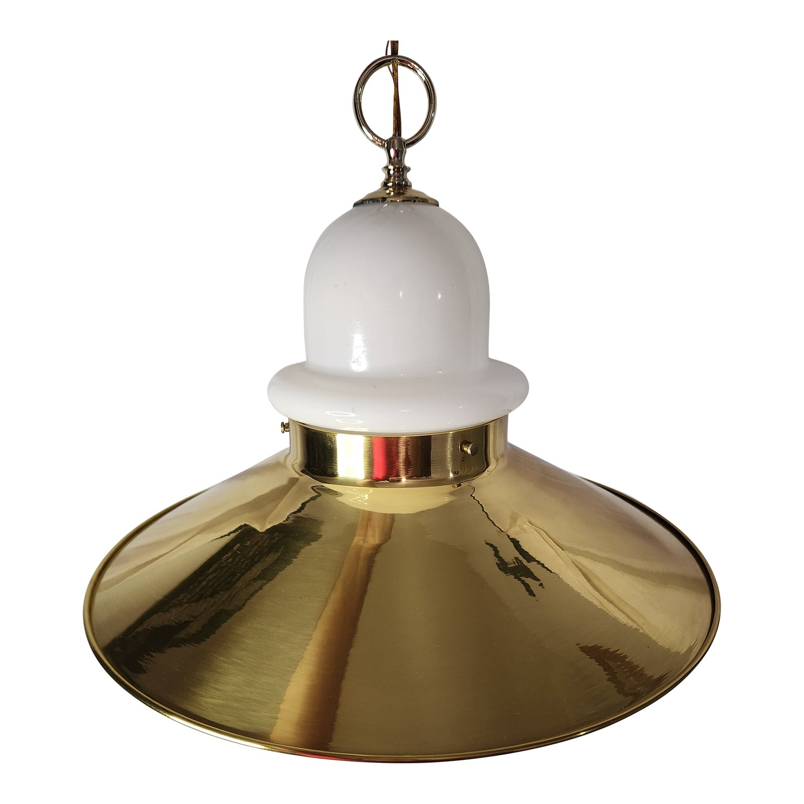 Vintage Lavery Space Age Saucer Style Hanging Pendant Light With Mounting Hardware | Chairish
