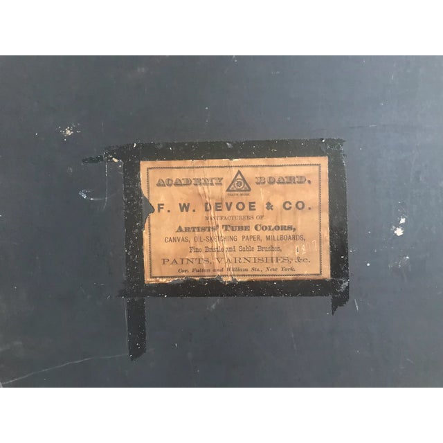 Original Oil on Board Abstract Painting Attributed to Henriette Fauteux ...