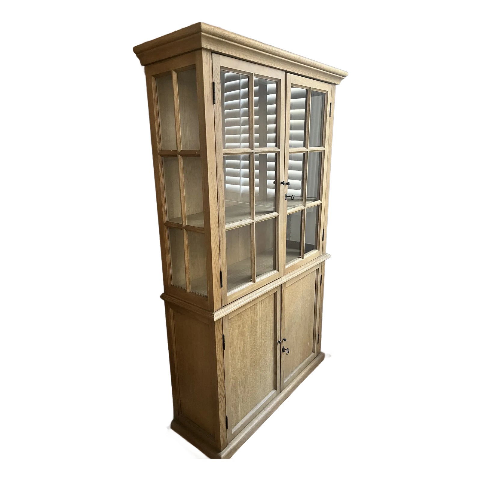Restoration Hardware Oak Hutch | Chairish