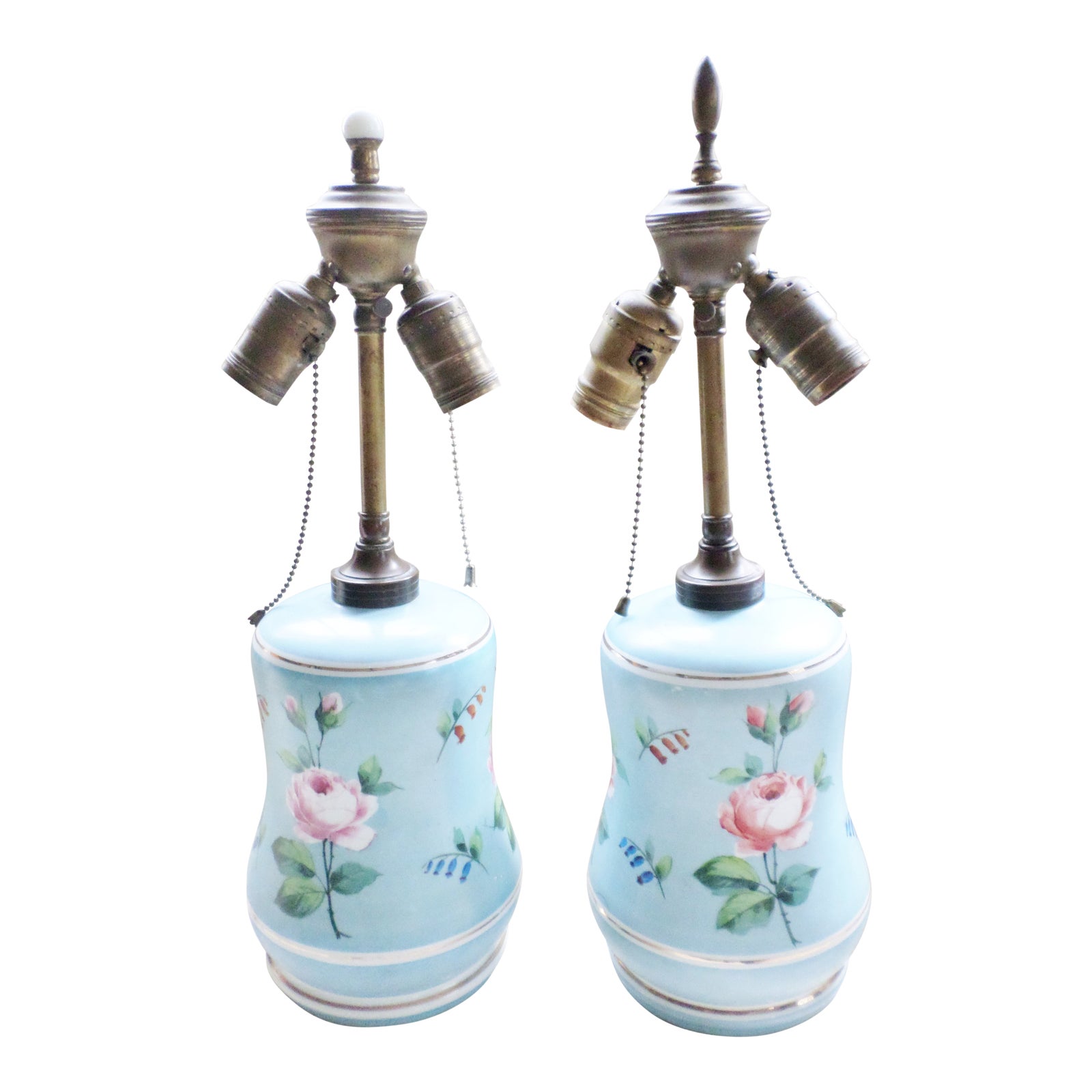 1930s Table Lamps Vintage Czechoslovakia Porcelain With Hand Painted ...