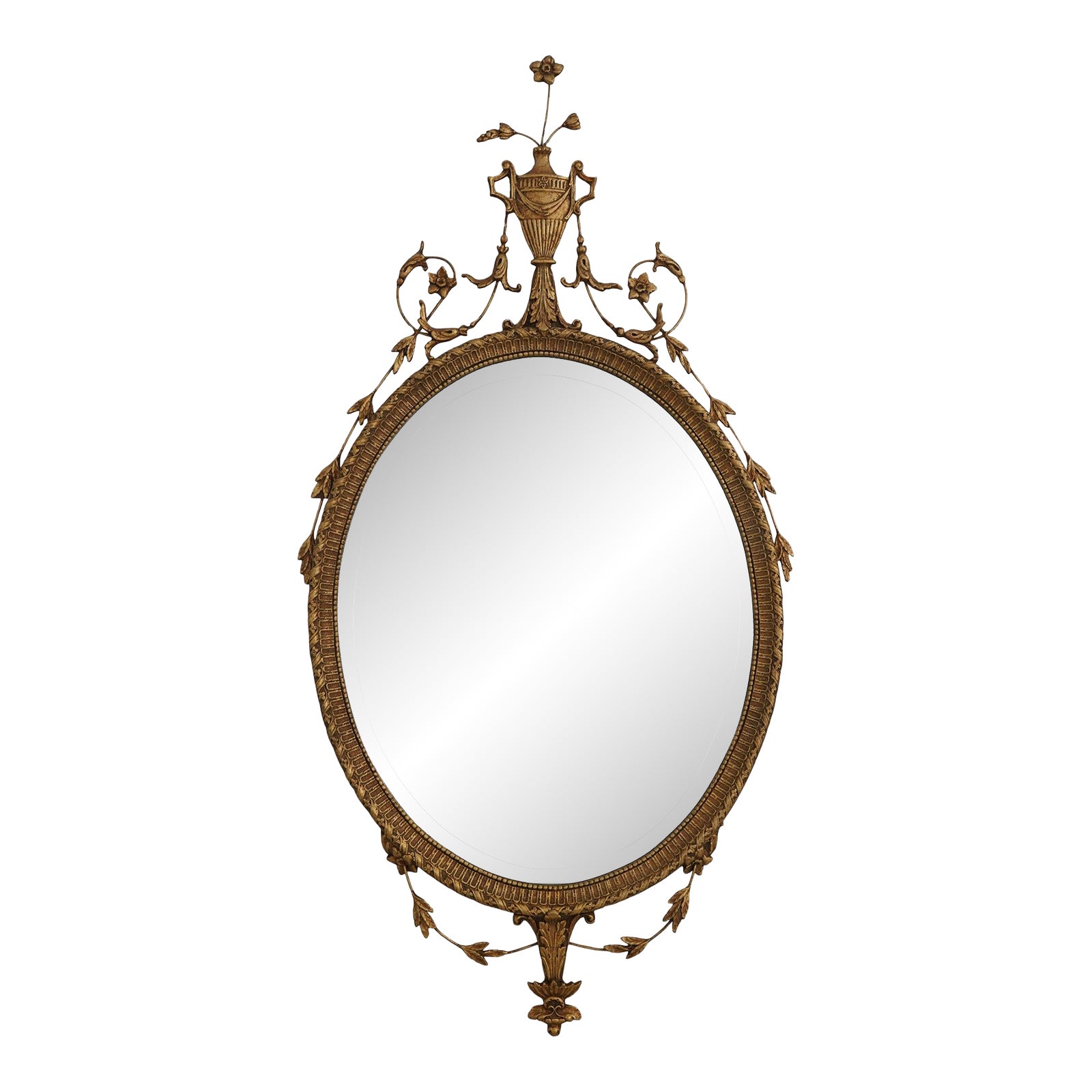 Friedman Brothers Oval Gold Gilt Adams Mirror | Chairish