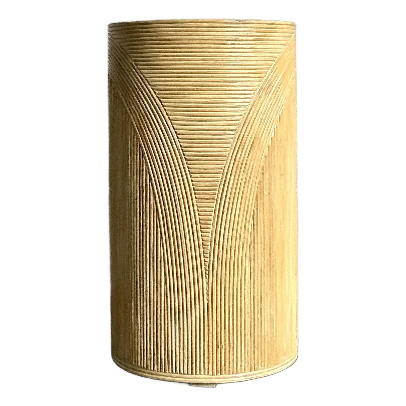 Vintage Boho Pencil Reed Pedestal | Chairish