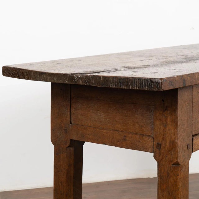 Dark Oak Console Table With Two Drawers, Spain 1800's | Chairish