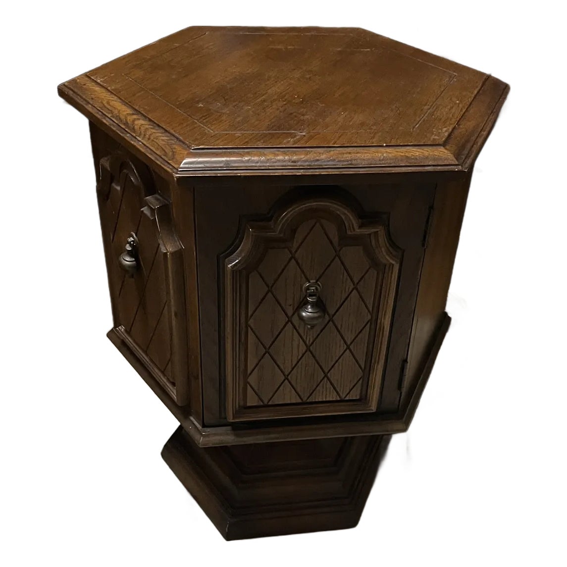 1970s Retro Shape Wooden Side Table | Chairish