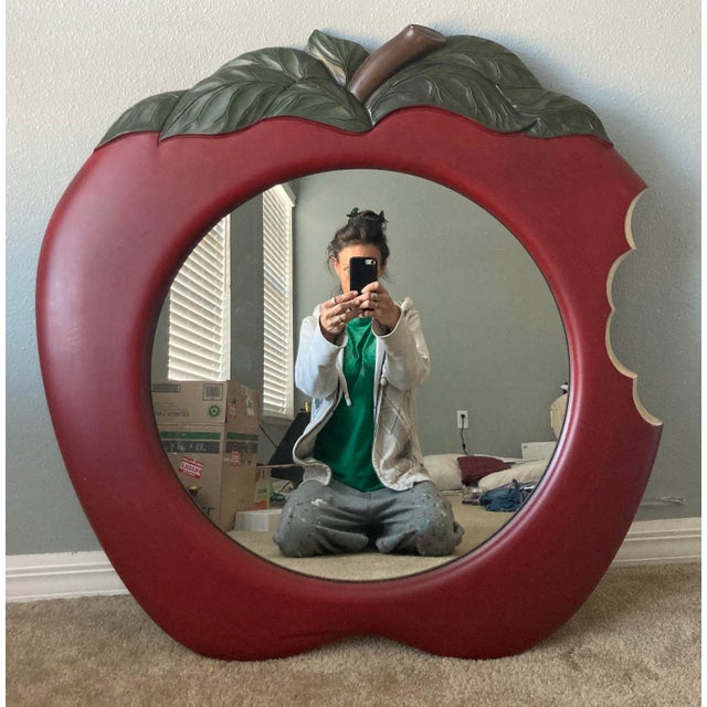 1970s Bitten Apple Wall Mirror | Chairish