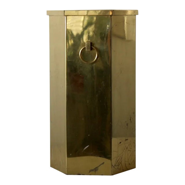 French Style Hexagon Brass Vintage Mid Century Modern Umbrella Stand ...