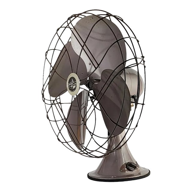 Vintage Circa 1961 Emerson Type 77648-Te Oscillating Desk Fan | Chairish