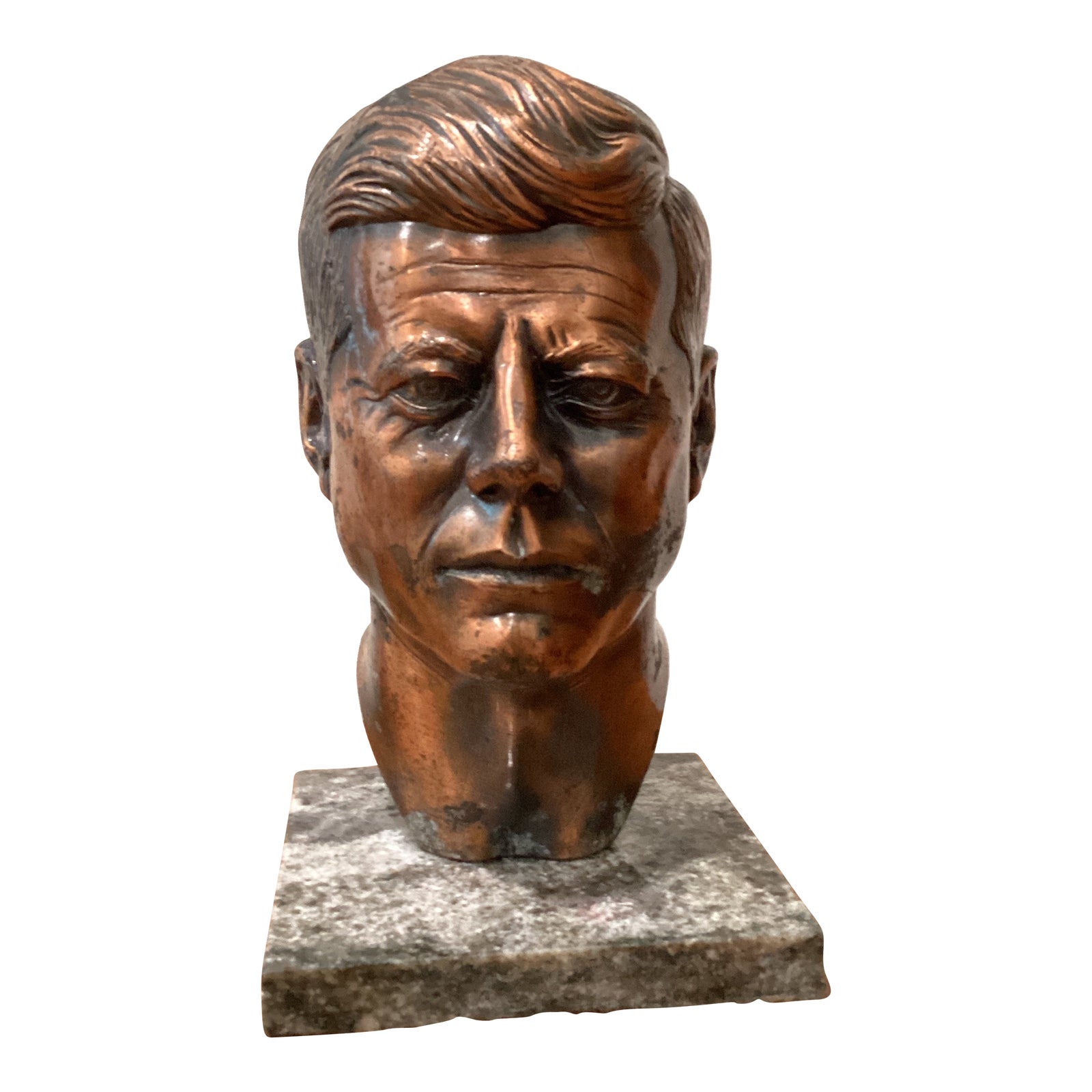 Vintage John F Kennedy Bust on Fine Marble Base Anaran Chicago | Chairish