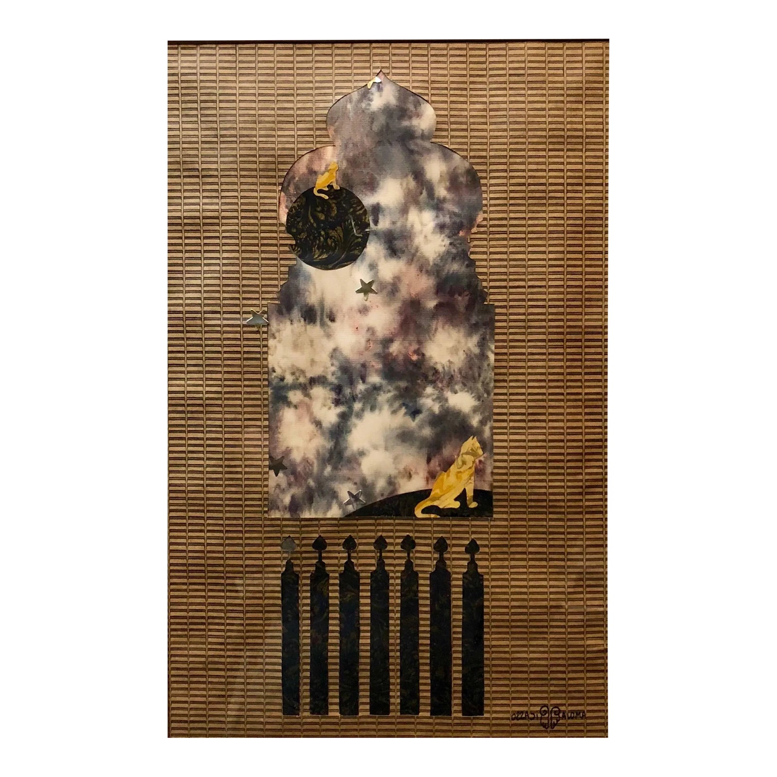 Paloma Picasso, Original Paloma Picasso Vintage Paper and Foil Collage ...