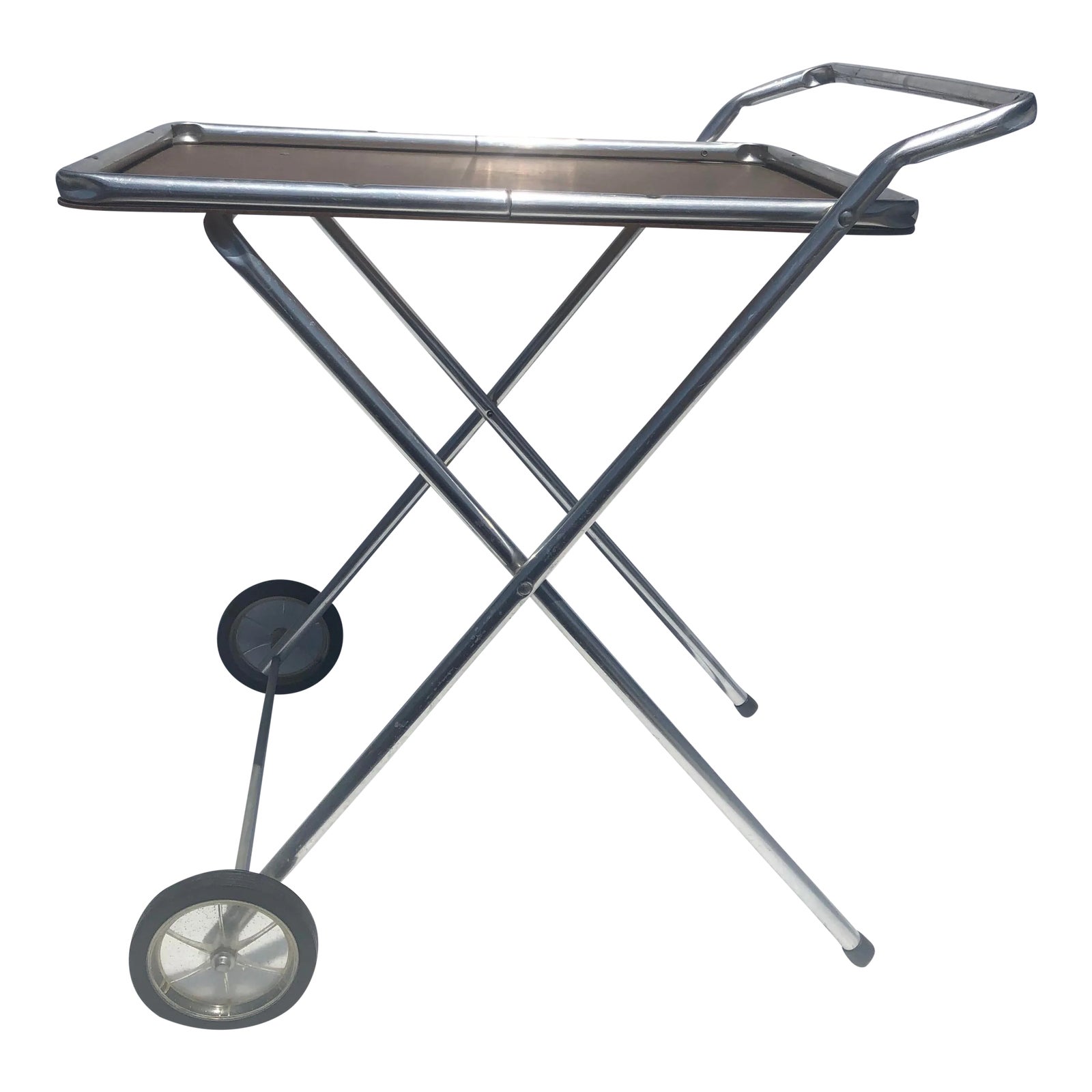 1950s Aluminum Folding Bar Cart | Chairish