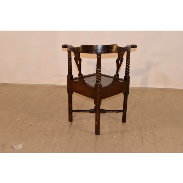 18th C. Carved Oak Corner Chair | Chairish
