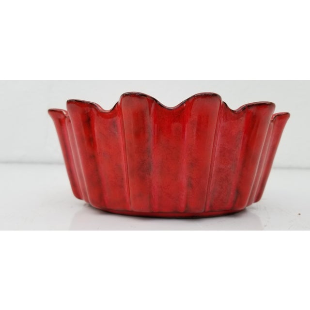 Vintage Italian Red Glazed Decorative Bowl | Chairish