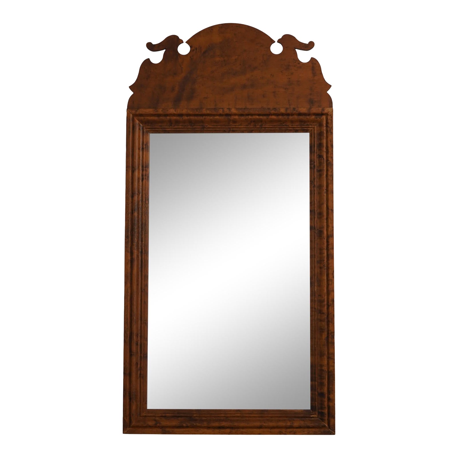 Tiger Maple Country Style Wall Mirror | Chairish