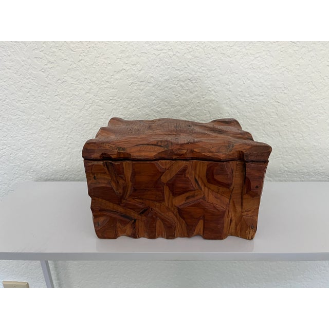 Brutalist Wood Box Handmade 1970s | Chairish