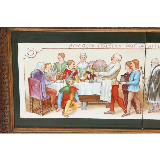 Vintage Framed Tile Painting of Macbeth Scene | Chairish