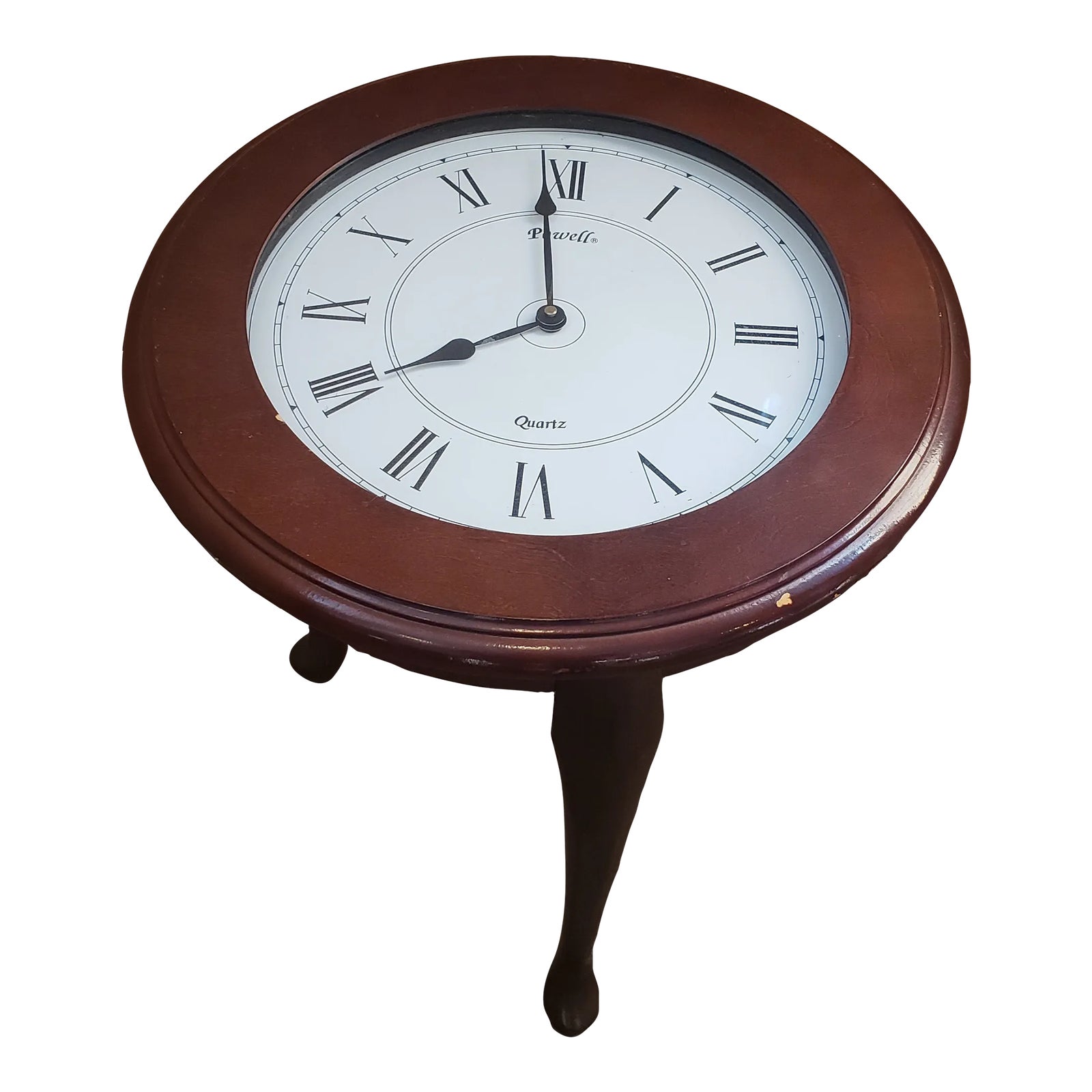 Late 20th Century Powell Wooden End Table Court Clock | Chairish