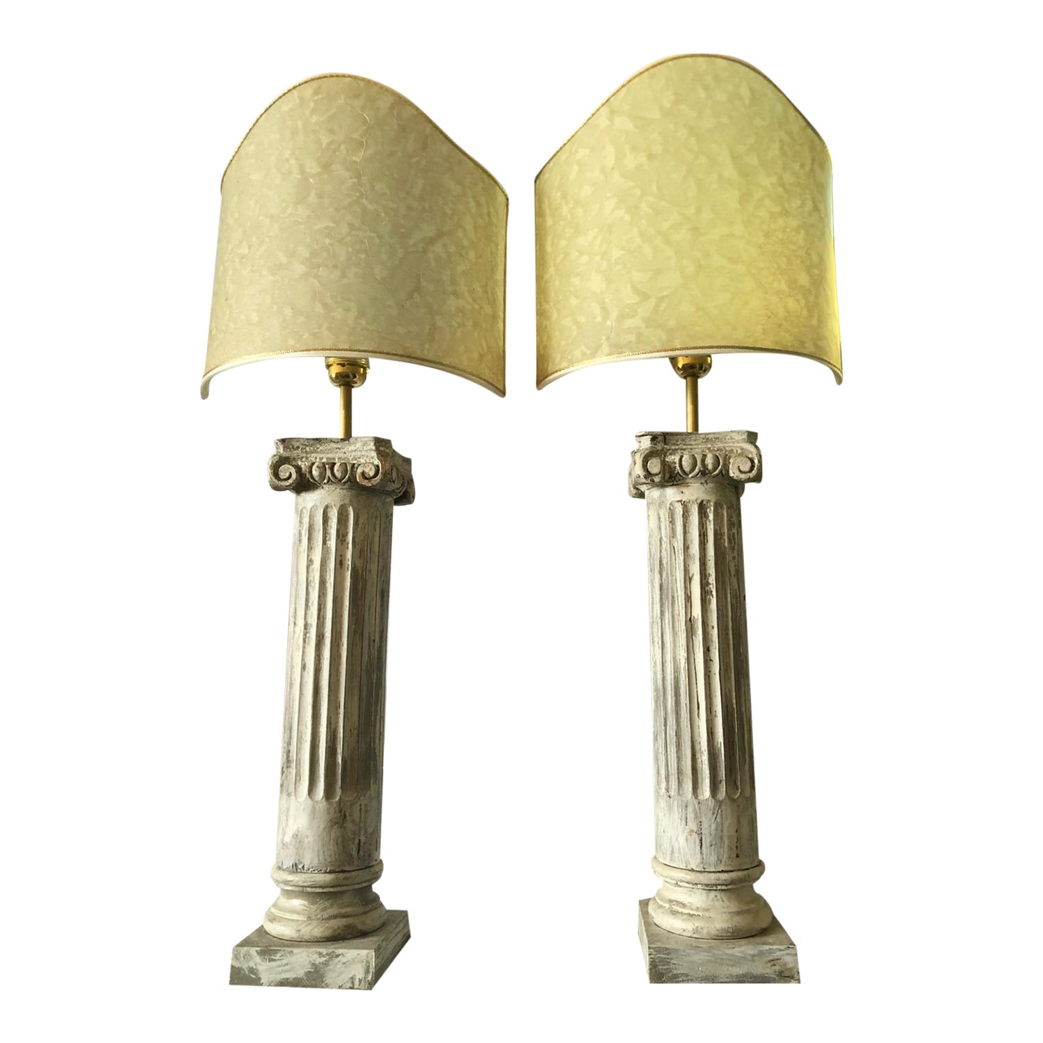 20th Century Italian Design Lacquered Wooden Table Lamps in Shades of ...