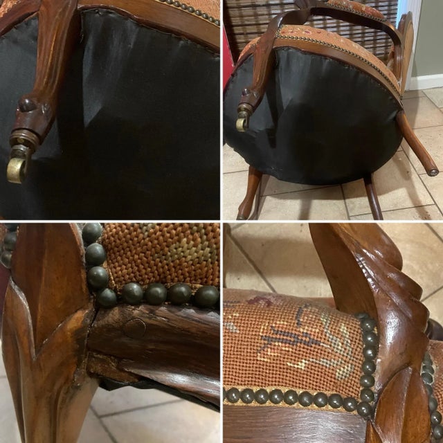 19th C. Victorian Belter Style Needlepoint Chair | Chairish