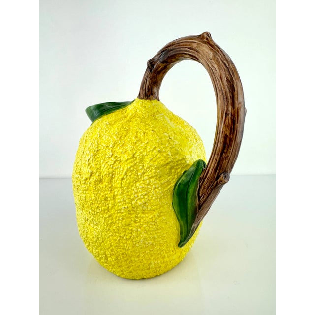 Vintage Mid Century Italian Hand Painted Lemon Pitcher | Chairish