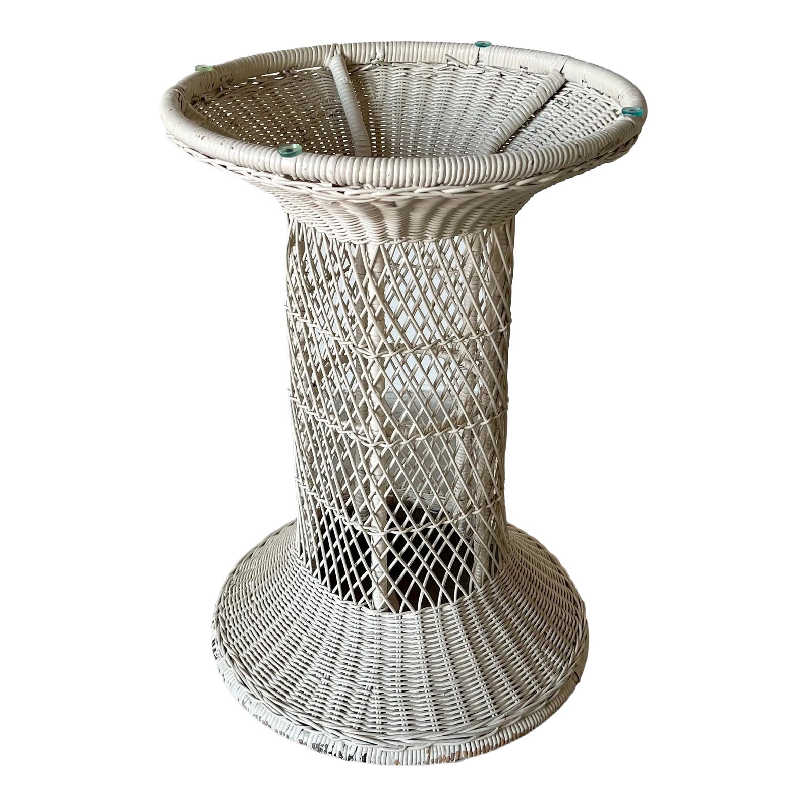 Vintage Woven Wicker Dining Table Base | Chairish
