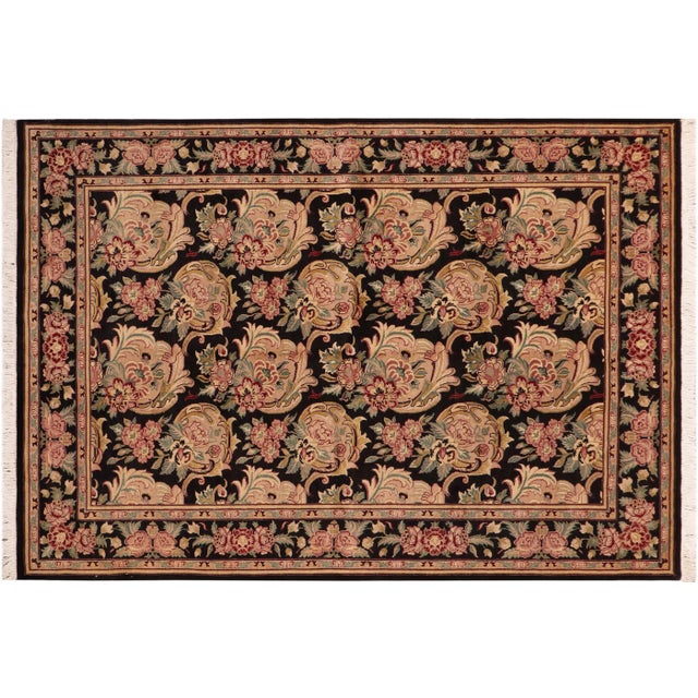 1980s Art Nouveau William Morris Wool Area Rug - 6'1" X 9'1" | Chairish